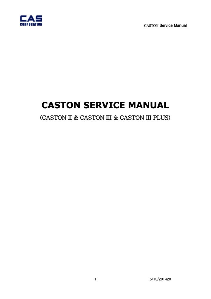 CAS CASTON II CASTON III CASTON III PLUS Service manual PDF - The ...