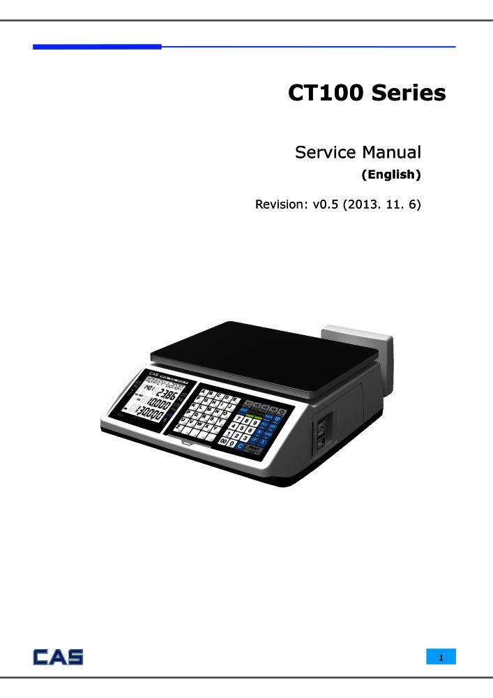 CAS CT-100 Series Service manual PDF - The Checkout Tech - Store