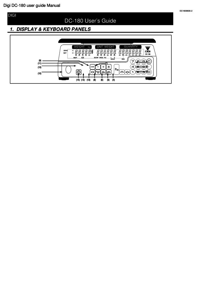 Digi DC-180 user guide manual PDF - The Checkout Tech - Store