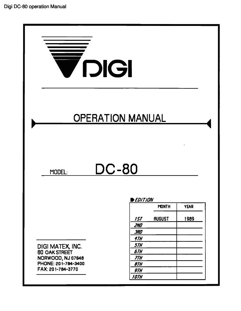 Digi DC-80 operation manual PDF - The Checkout Tech - Store