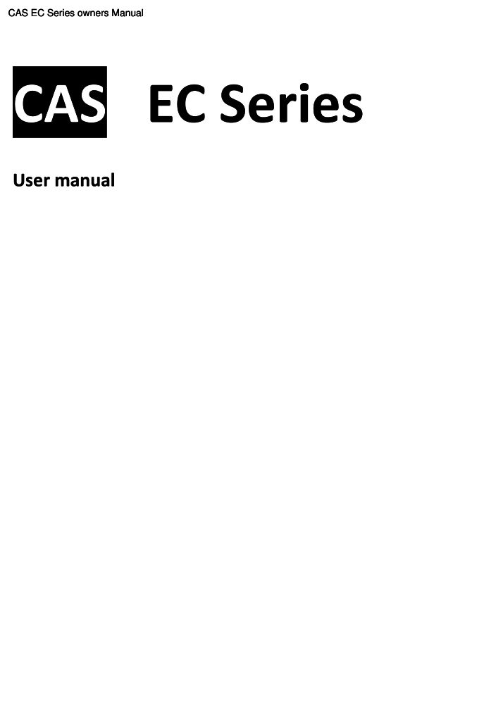 CAS EC Series owners manual PDF - The Checkout Tech - Store