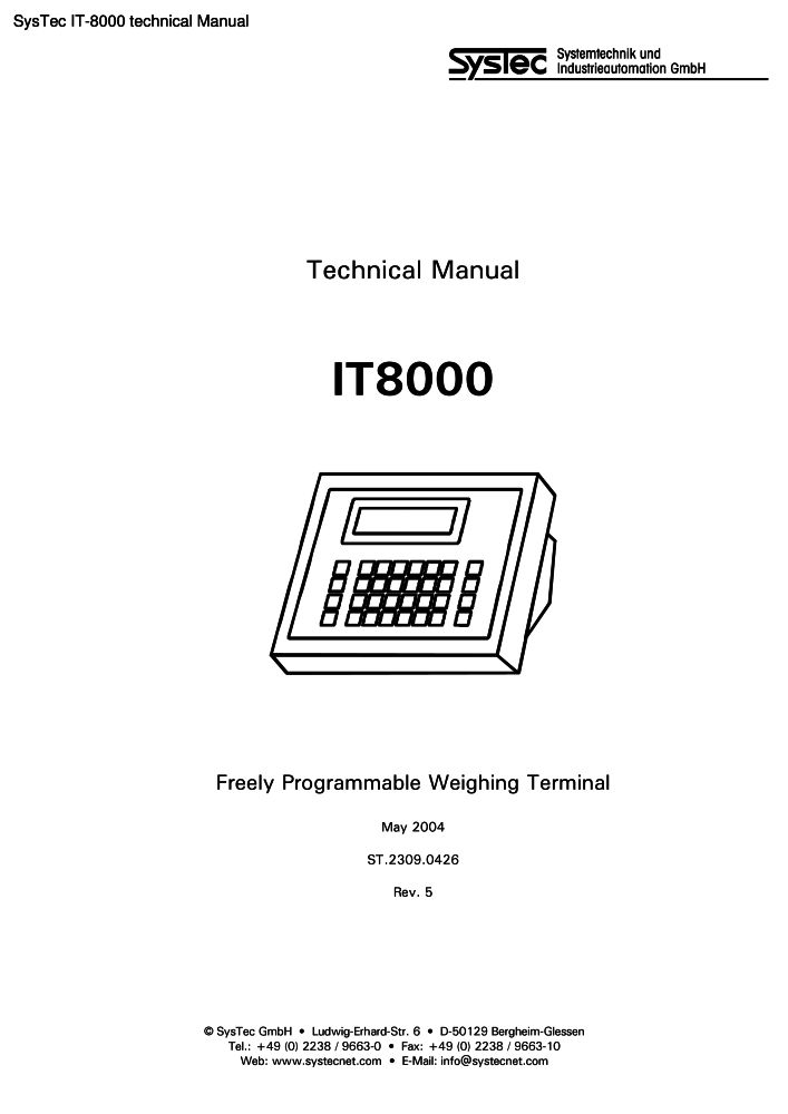 SysTec IT-8000 technical manual PDF - The Checkout Tech - Store