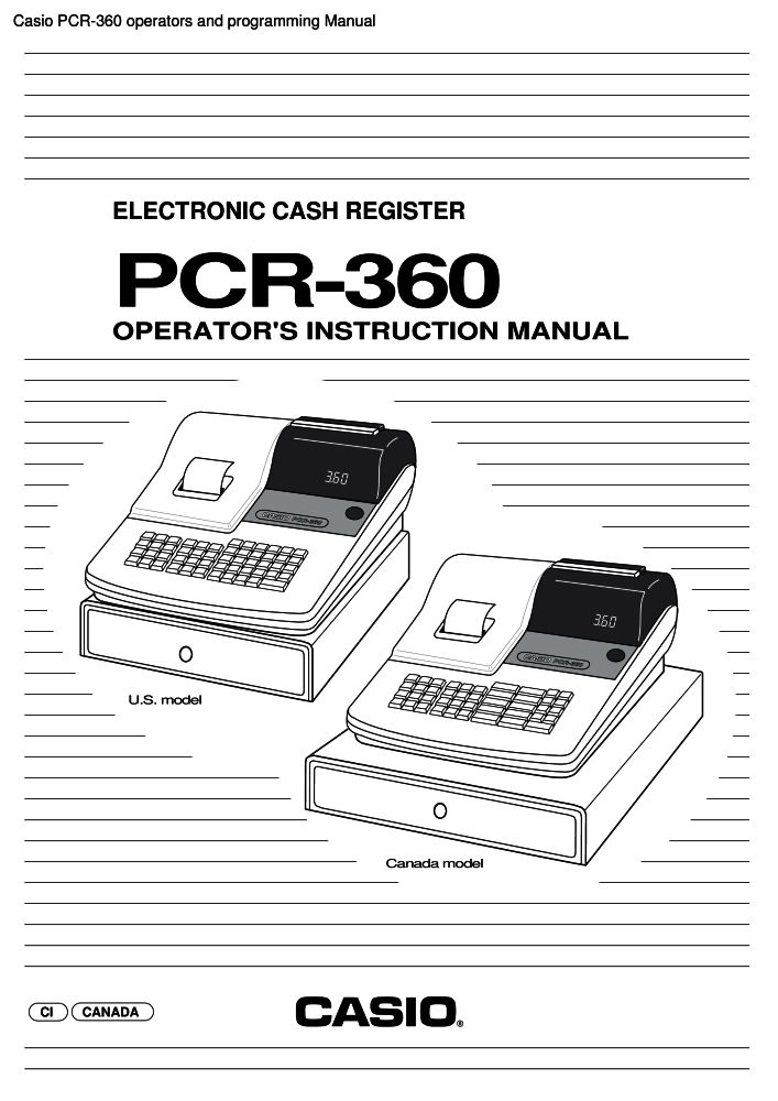 Casio PCR-360 operators and programming manual PDF - The Checkout Tech ...