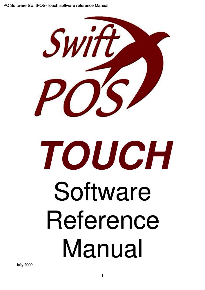 PC Software SwiftPOS-Touch software reference manual PDF - The Checkout ...
