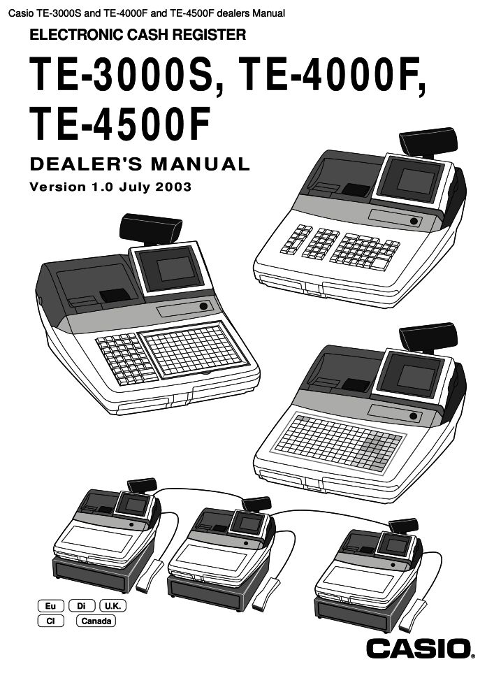 Casio TE-3000S and TE-4000F and TE-4500F dealers manual PDF - The ...
