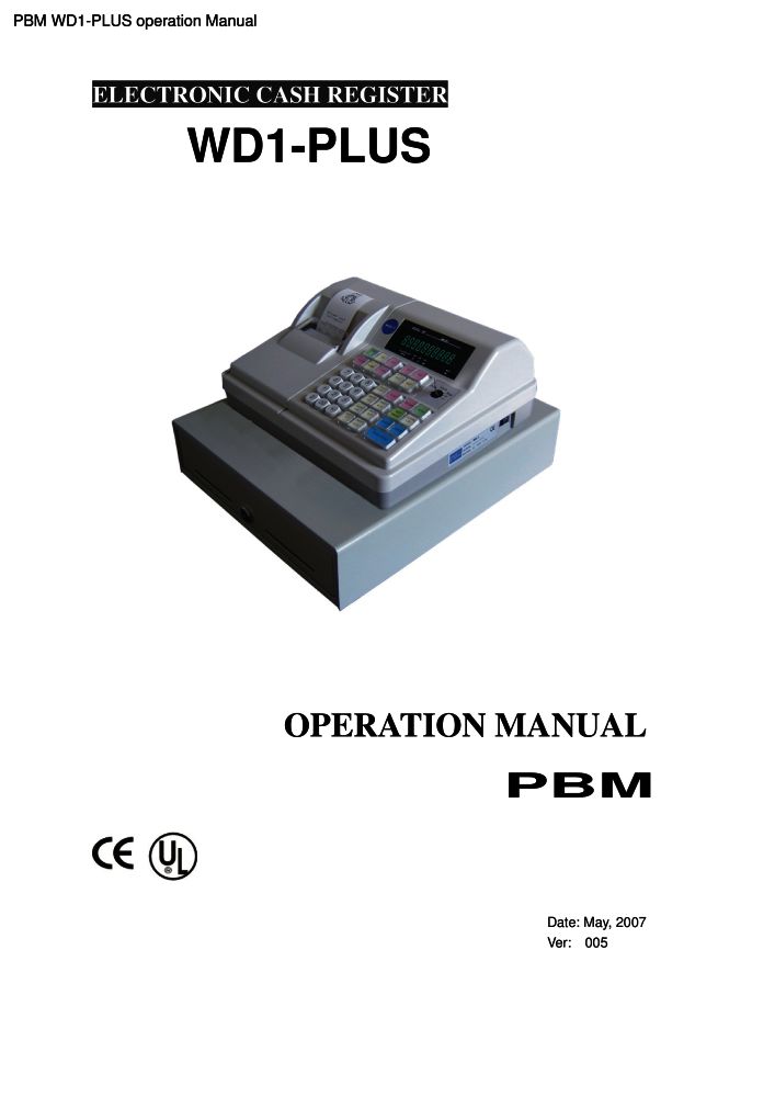 PBM WD1-PLUS operation manual PDF - The Checkout Tech - Store